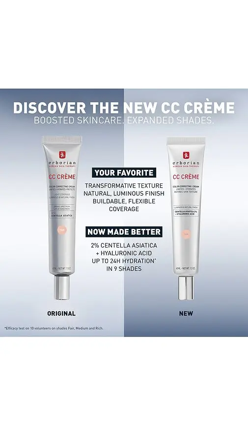 ERBORIAN Travel Cc Cream Color-corrector With Korean 2% Centella Asiatica & Hyaluronic Acid - Deep