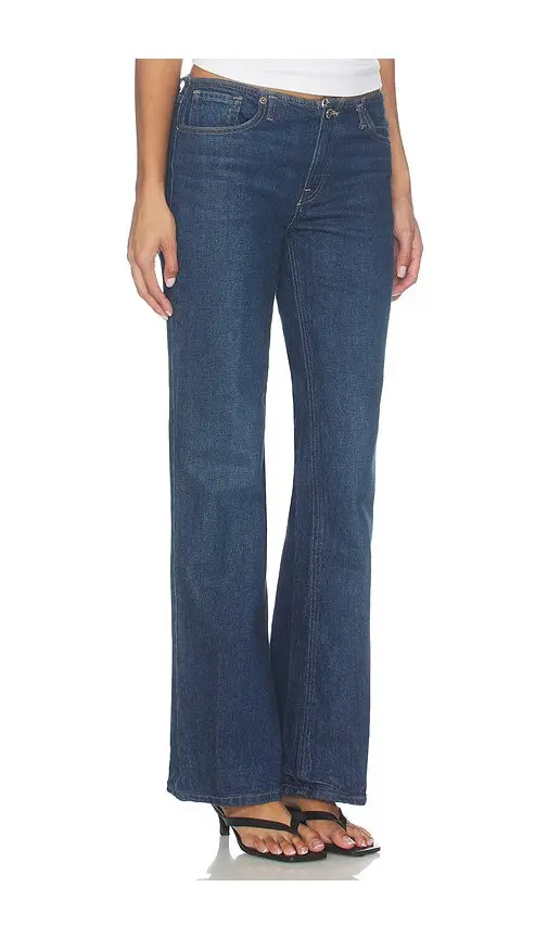 Good American Ghost Waist Low Rise Bootcut Jeans In Denim-dark