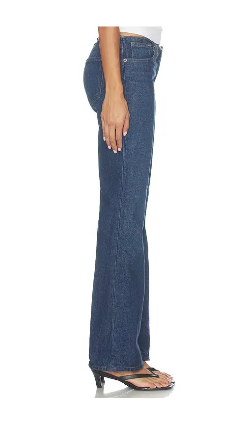 Good American Ghost Waist Low Rise Bootcut Jeans In Denim-dark