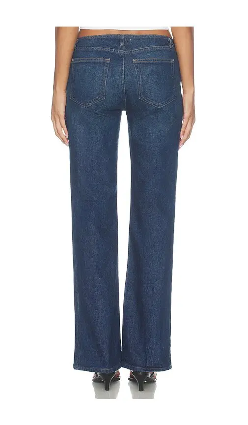 Good American Ghost Waist Low Rise Bootcut Jeans In Denim-dark