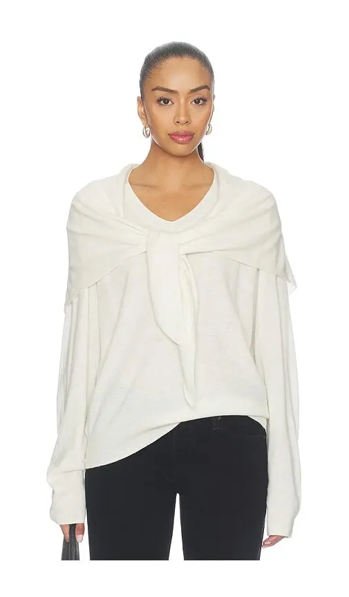 Lioness Olsen V Knit Sweater In White