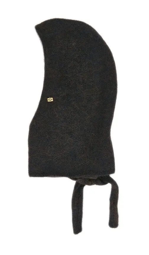 GANNI Brushed Mohair Balaclava In Navy