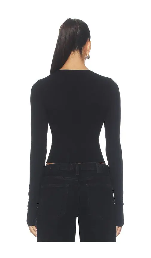 Enza Costa Silk Rib Essential Cardigan