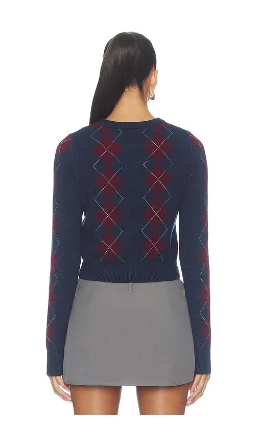 525 America Serena Intarsia Argyle Cardigan In Multi