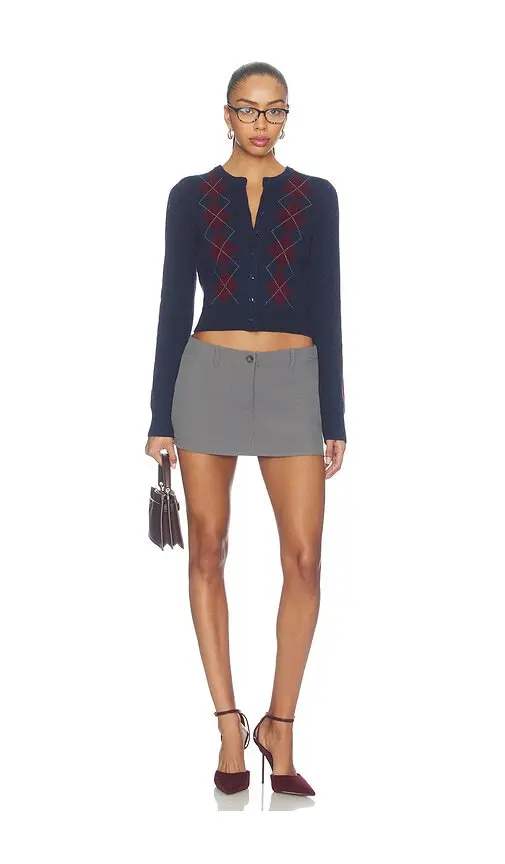 525 America Serena Intarsia Argyle Cardigan In Multi