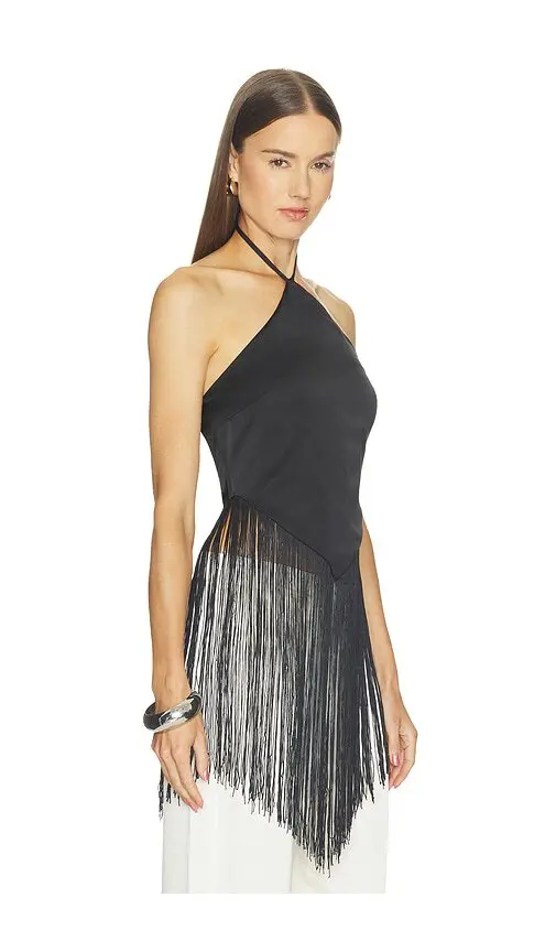 Superdown Aila Fringe Halter Top