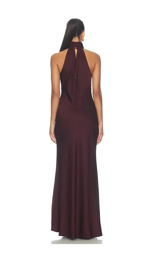 NADINE MERABI Satin Maxi Dress