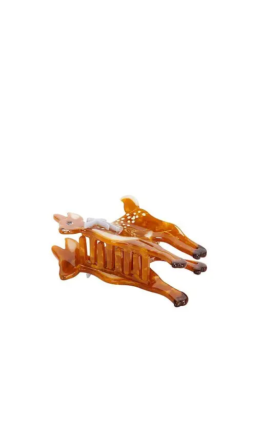 SOLAR ECLIPSE Hand-painted Fawn Claw Hair Clip In Brown - N,a