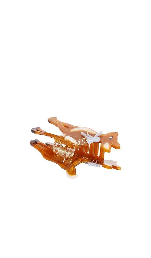 SOLAR ECLIPSE Hand-painted Fawn Claw Hair Clip In Brown - N,a