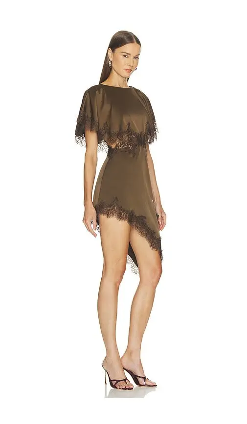 MORE TO COME Gabriella Cutout Mini Dress In Olive