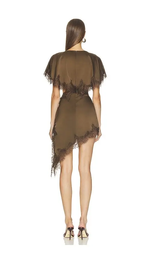 MORE TO COME Gabriella Cutout Mini Dress In Olive