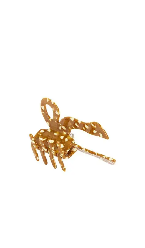 SOLAR ECLIPSE Hand-painted Coquette Bow Claw Hair Clip In Brown - Fawn