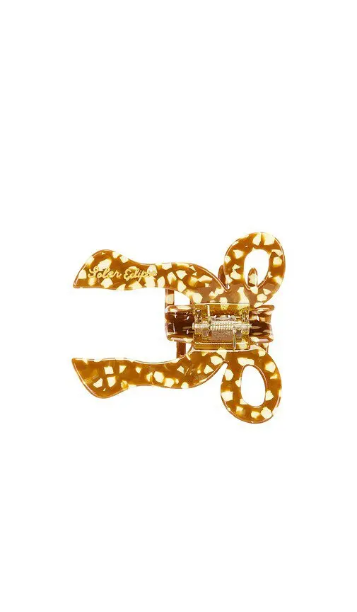 SOLAR ECLIPSE Hand-painted Coquette Bow Claw Hair Clip In Brown - Fawn