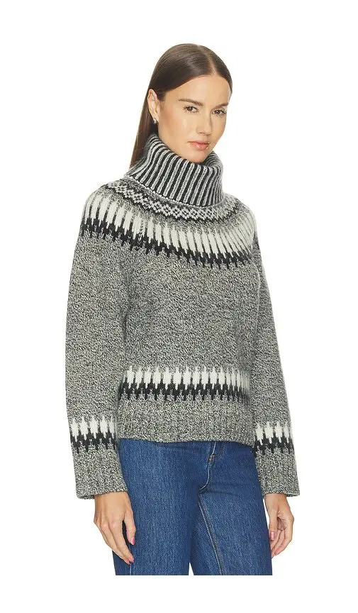 Monse Fair Isle Turtleneck Sweater In Grey