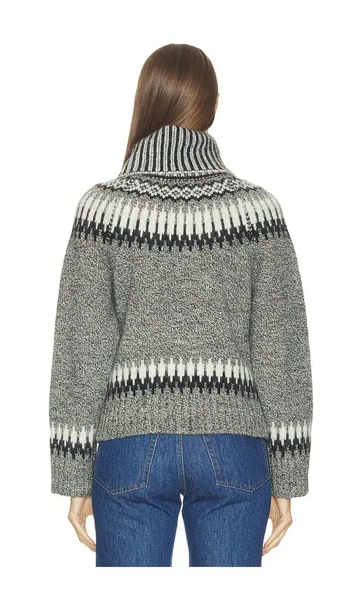 Monse Fair Isle Turtleneck Sweater In Grey