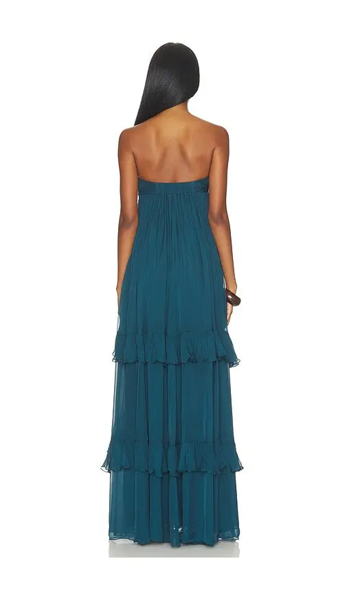 Rococo Sand Strapless Ruffle Maxi Dress