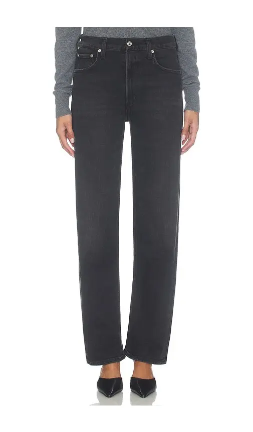 Citizens Of Humanity Palma Straight Long Jean In Grey - Nebulae