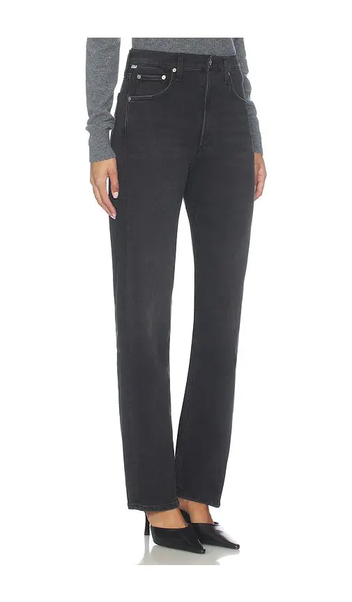 Citizens Of Humanity Palma Straight Long Jean In Grey