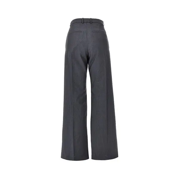 JIL SANDER Draped-effect Fil-à-fil Wool Pants