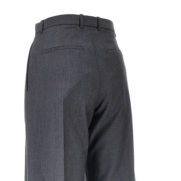 JIL SANDER Draped-effect Fil-à-fil Wool Pants