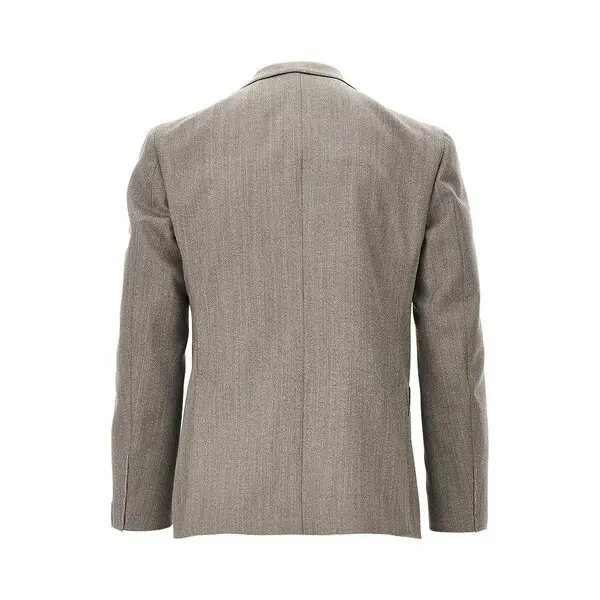LUIGI BIANCHI Herringbone Wool Double-breasted Jacket