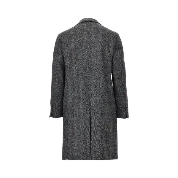 LUIGI BIANCHI Herringbone Wool Midi Coat