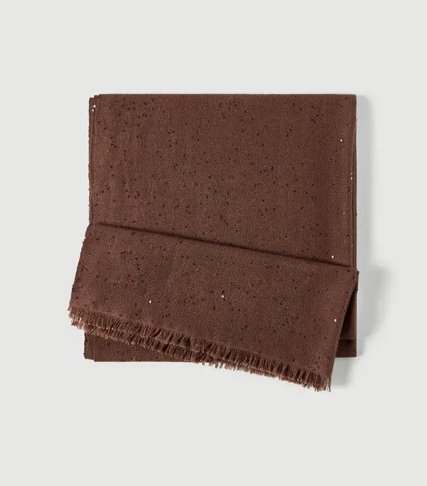 Brunello Cucinelli Cashmere-silk Embellished Scarf
