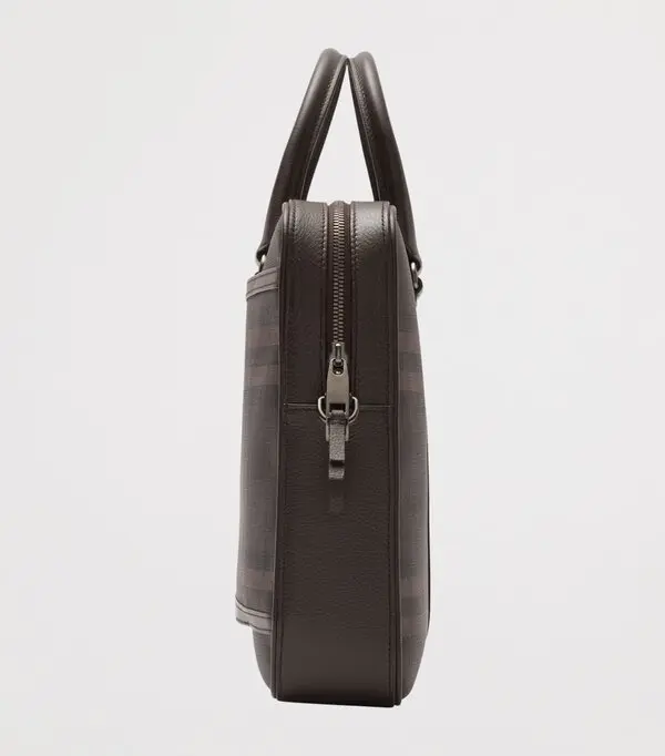 Burberry Canvas City Check Briefcase