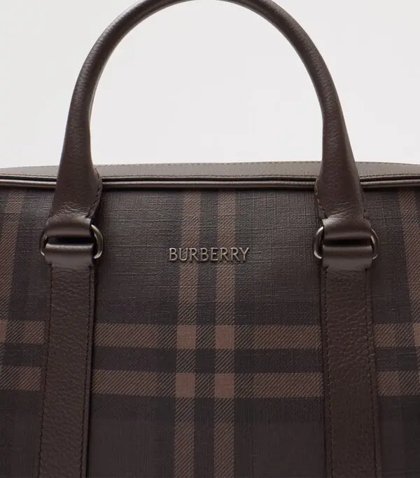 Burberry Canvas City Check Briefcase