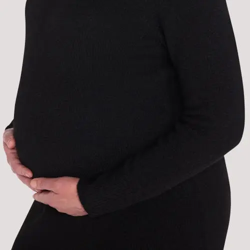 Motherhood Maternity Turtleneck Long Sleeve Sweater Dress - Black