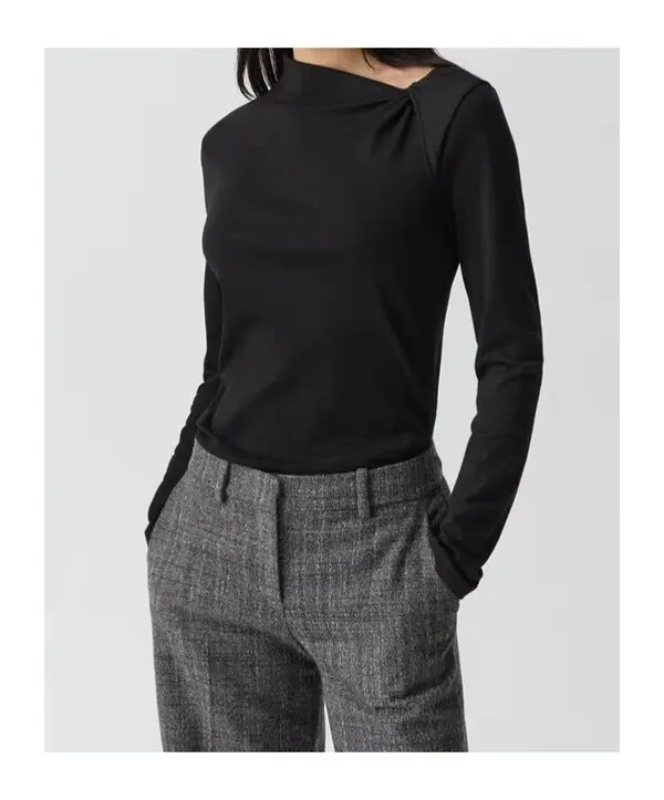 Theory Jersey Twist Neck Top