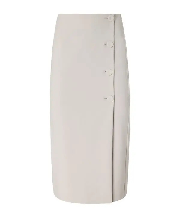 Pinko Button-detail Skirt - Light Gray