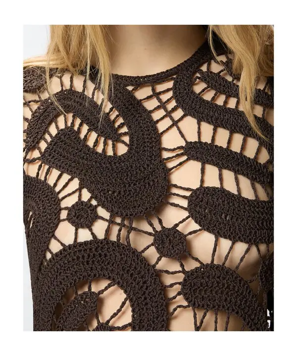 Pinko Geometric Crocheted Sleeveless Top