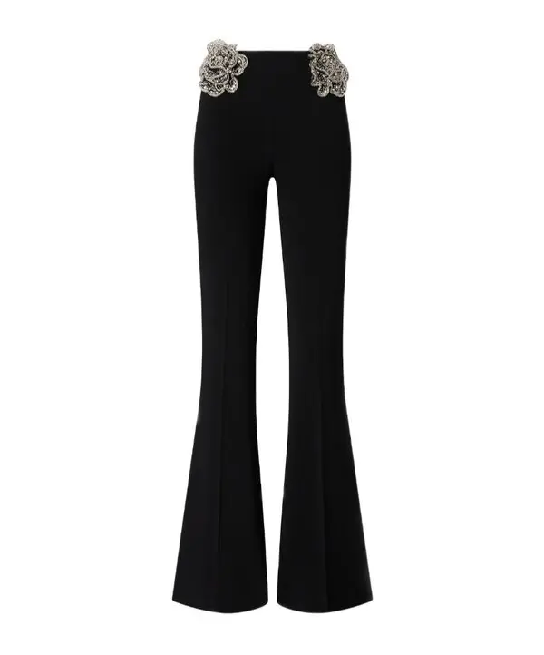 Pinko Floral-appliqué Flared Trousers