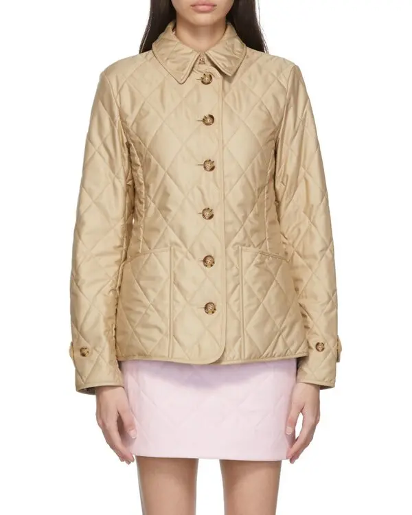 Burberry Quilted And Folded Collar Cotton Dress