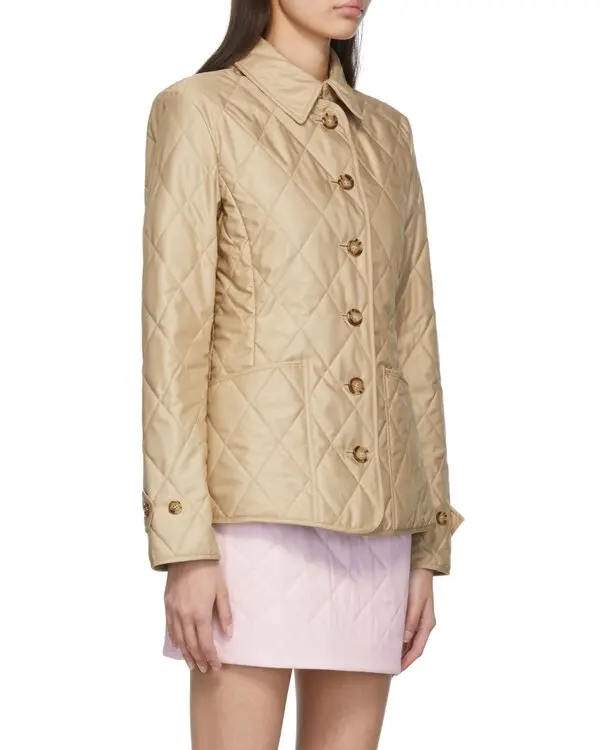 Burberry Quilted And Folded Collar Cotton Dress