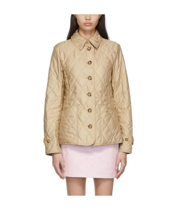 Burberry Quilted And Folded Collar Cotton Dress
