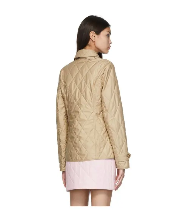 Burberry Quilted And Folded Collar Cotton Dress