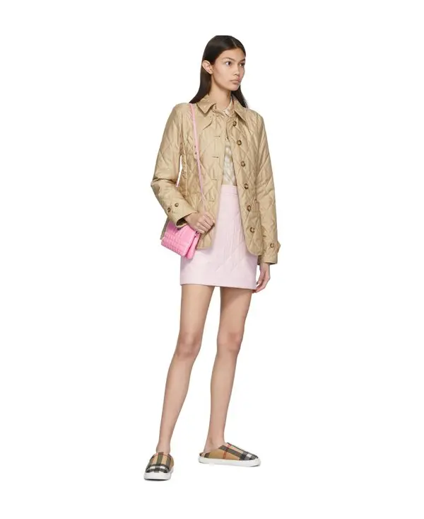 Burberry Quilted And Folded Collar Cotton Dress