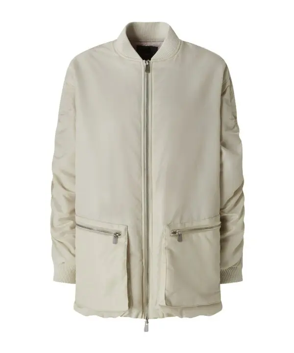 Pinko Logo Patch Gathered Sleeve Coat