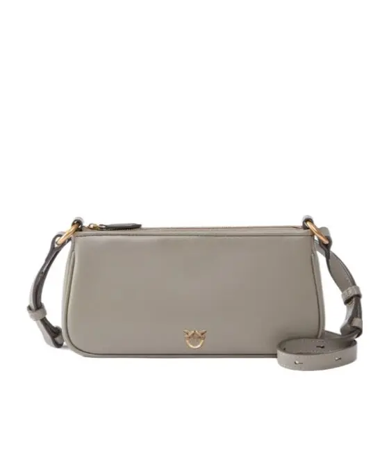 Pinko Leather Mini Half Moon Baguette Crossbody Bag