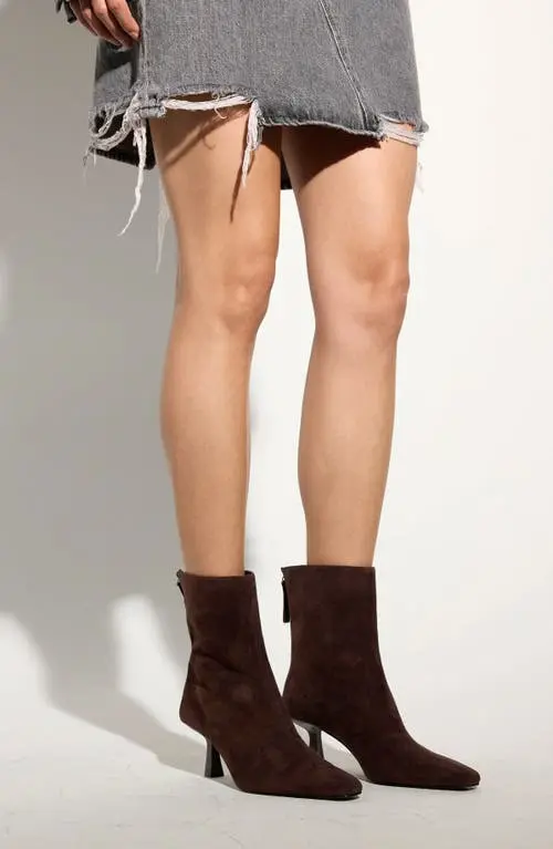 Yosi Samra Hudson Leather Bootie - Chocolate