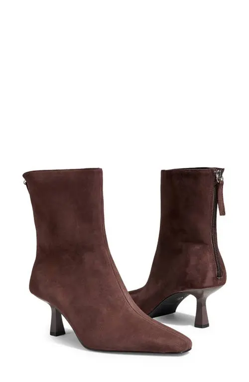 Yosi Samra Hudson Leather Bootie - Chocolate