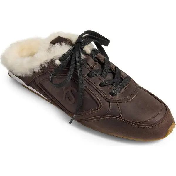 Yosi Samra Uptown Slide Sneaker With Faux Fur Trim
