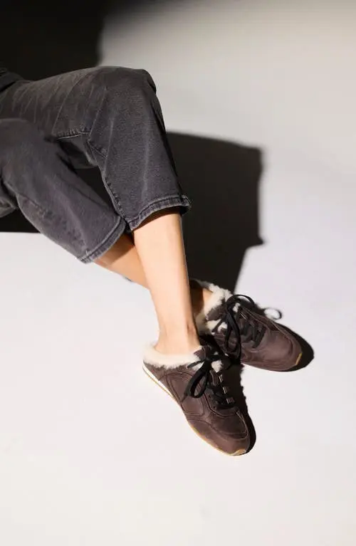 Yosi Samra Uptown Slide Sneaker With Faux Fur Trim