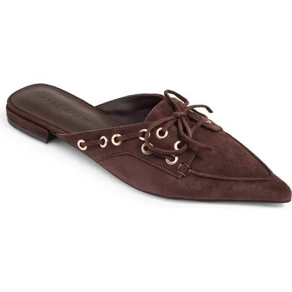 Yosi Samra Astor Pointed Toe Suede Flat Mule