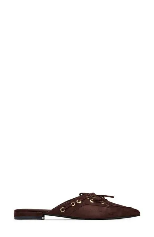Yosi Samra Astor Pointed Toe Suede Flat Mule