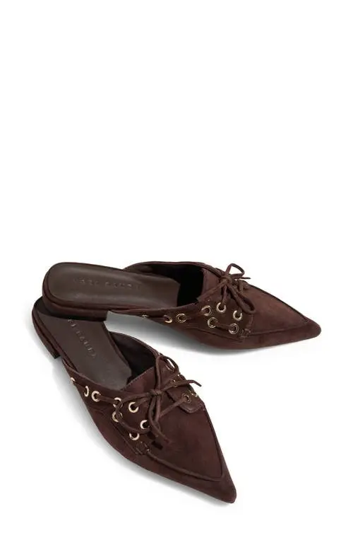 Yosi Samra Astor Pointed Toe Suede Flat Mule