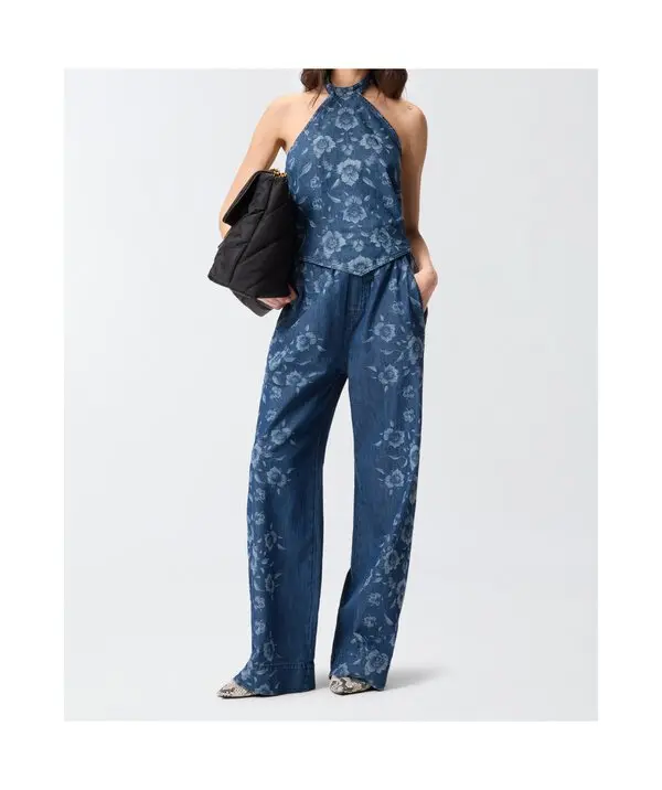 Pinko Floral Denim Top
