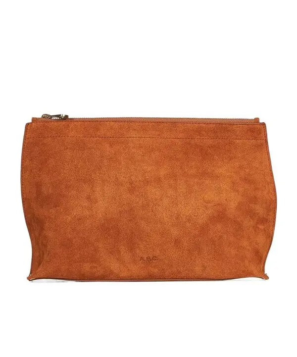 A.p.c. Logo Embossed Zipped Clutch Bag - No
